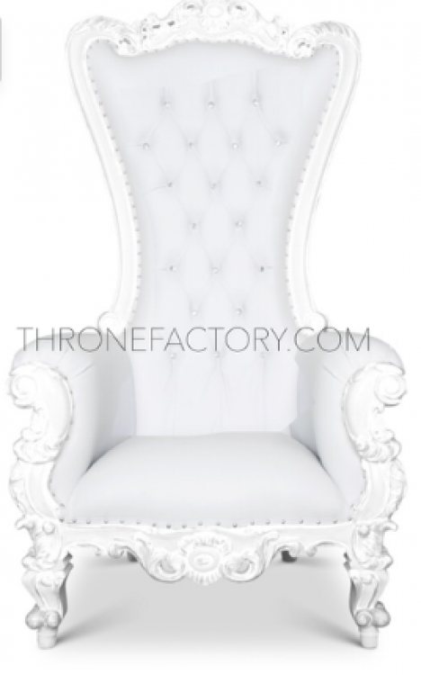 Throne chair White with White trim - Funtime Services Event Rentals ...